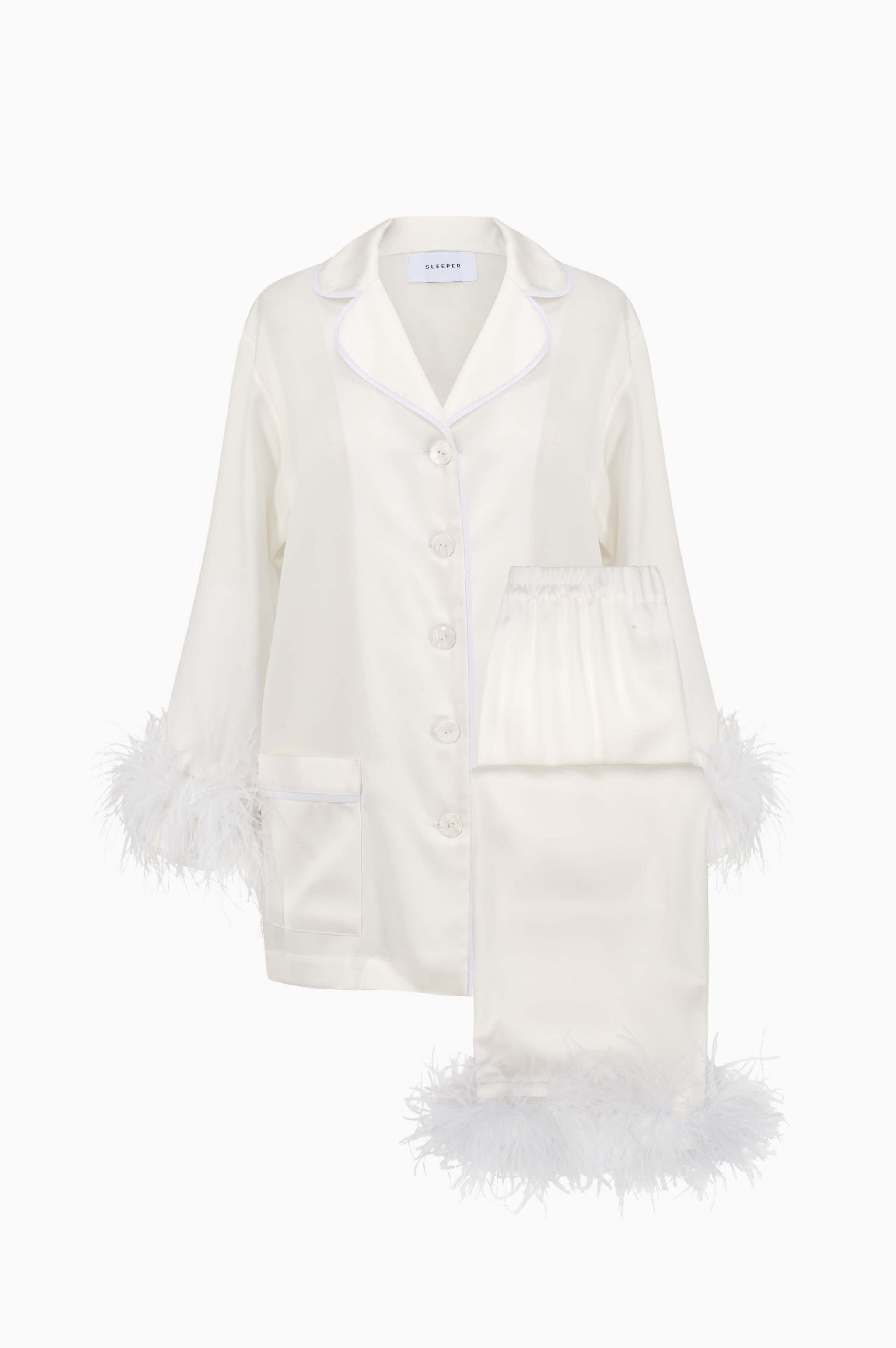 Feather pajamas | Women's black pjs set | The Daily SLEEPER – Sleeper