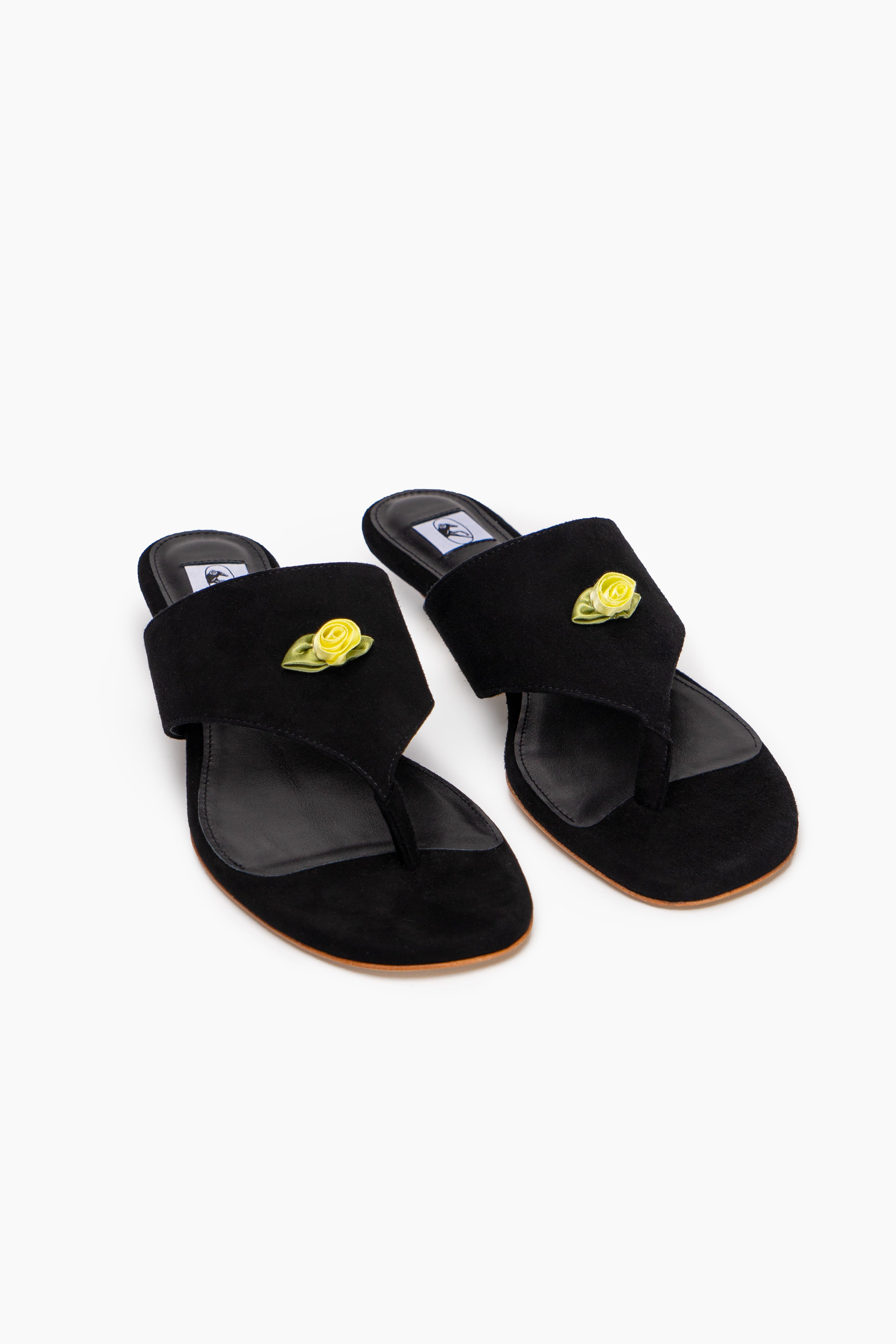 Golda Suede Kitten Heel Mules in Black | SLEEPER – Sleeper