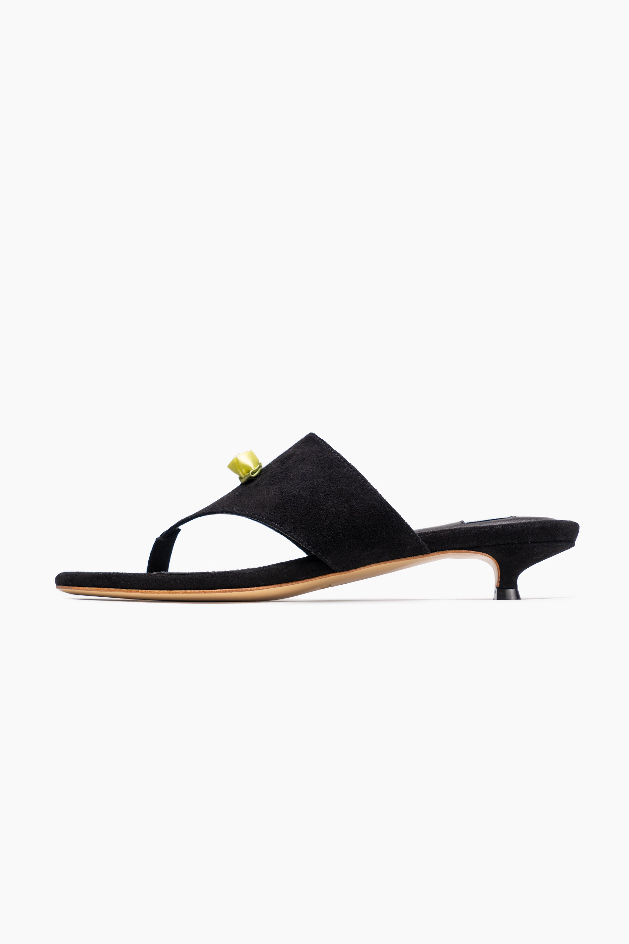 Golda Suede Kitten Heel Mules in Black | SLEEPER – Sleeper