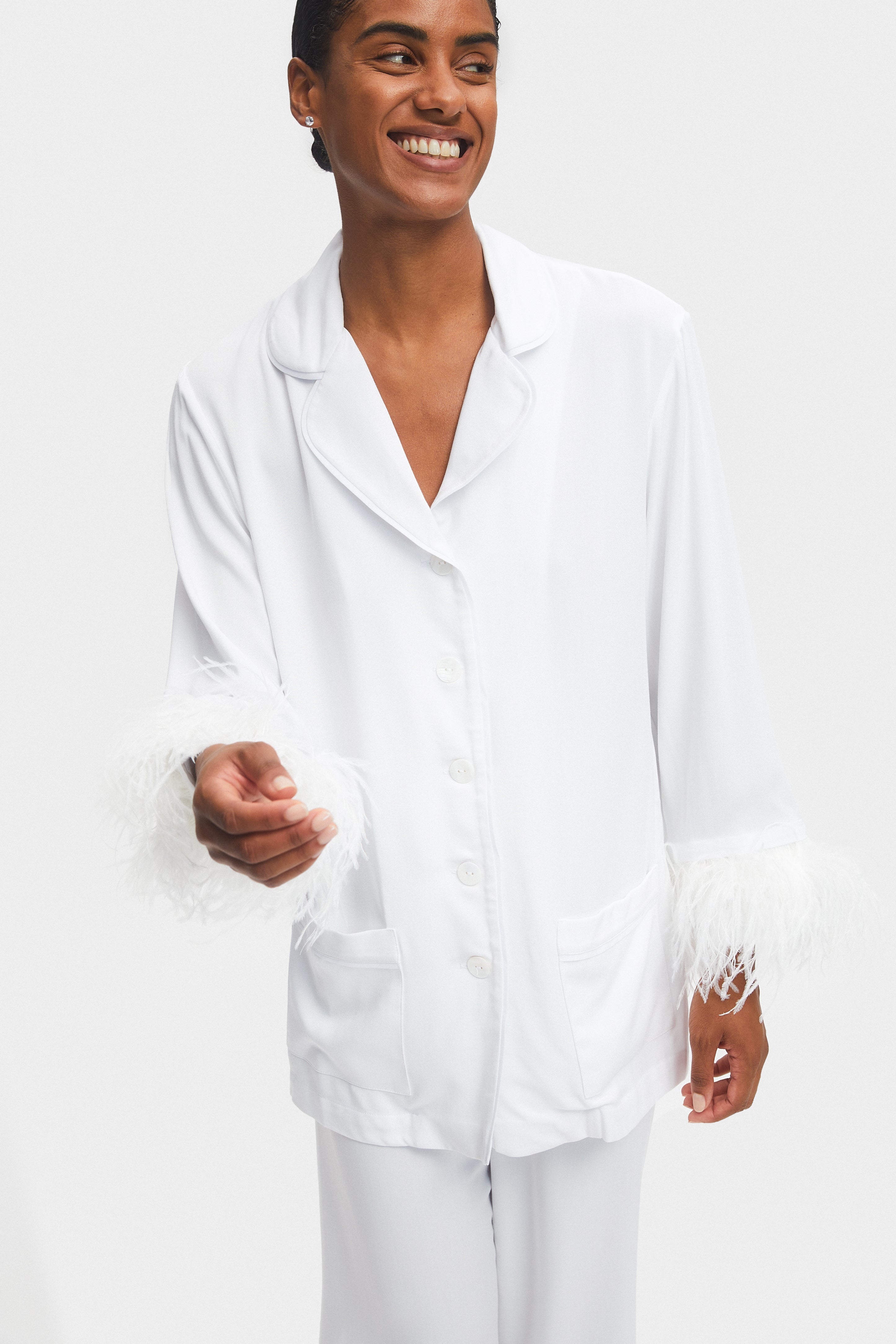 White feather pajamas | Pjs set for women by Sleeper