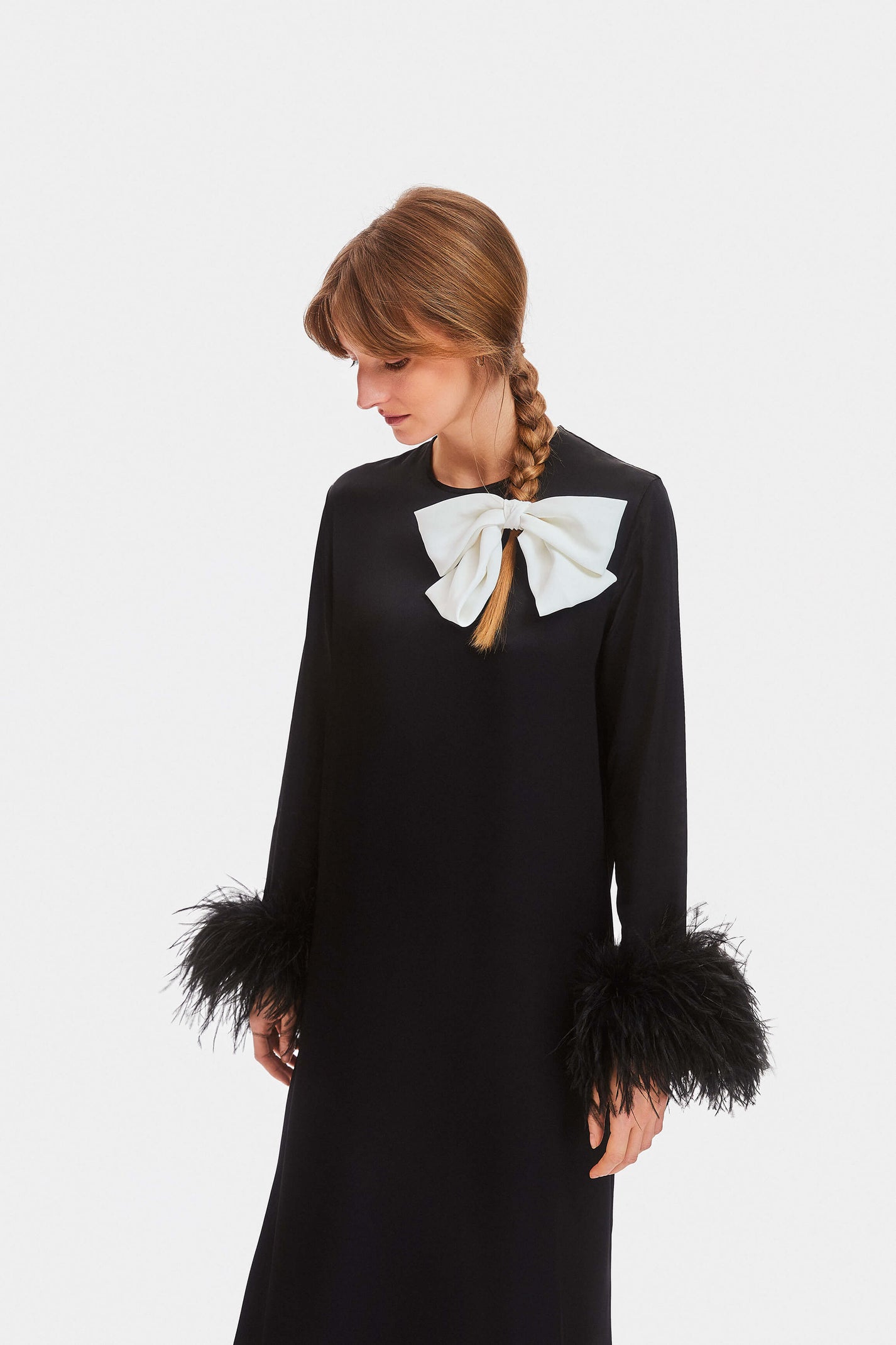 Black Suzi Maxi Dress with Detachable Feathers | SLEEPER – Sleeper