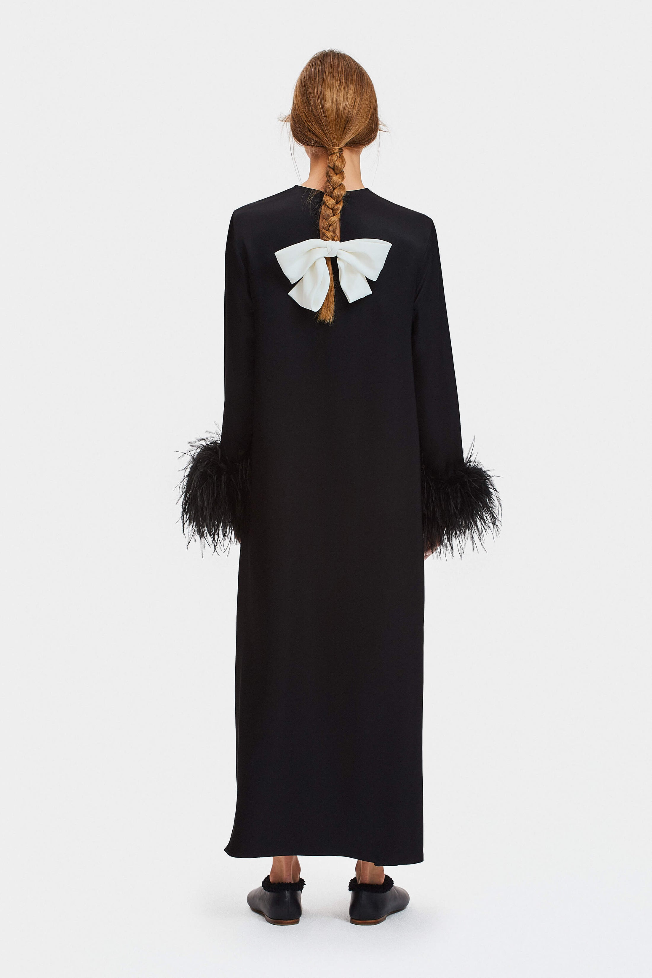 Black Suzi Maxi Dress with Detachable Feathers | SLEEPER – Sleeper
